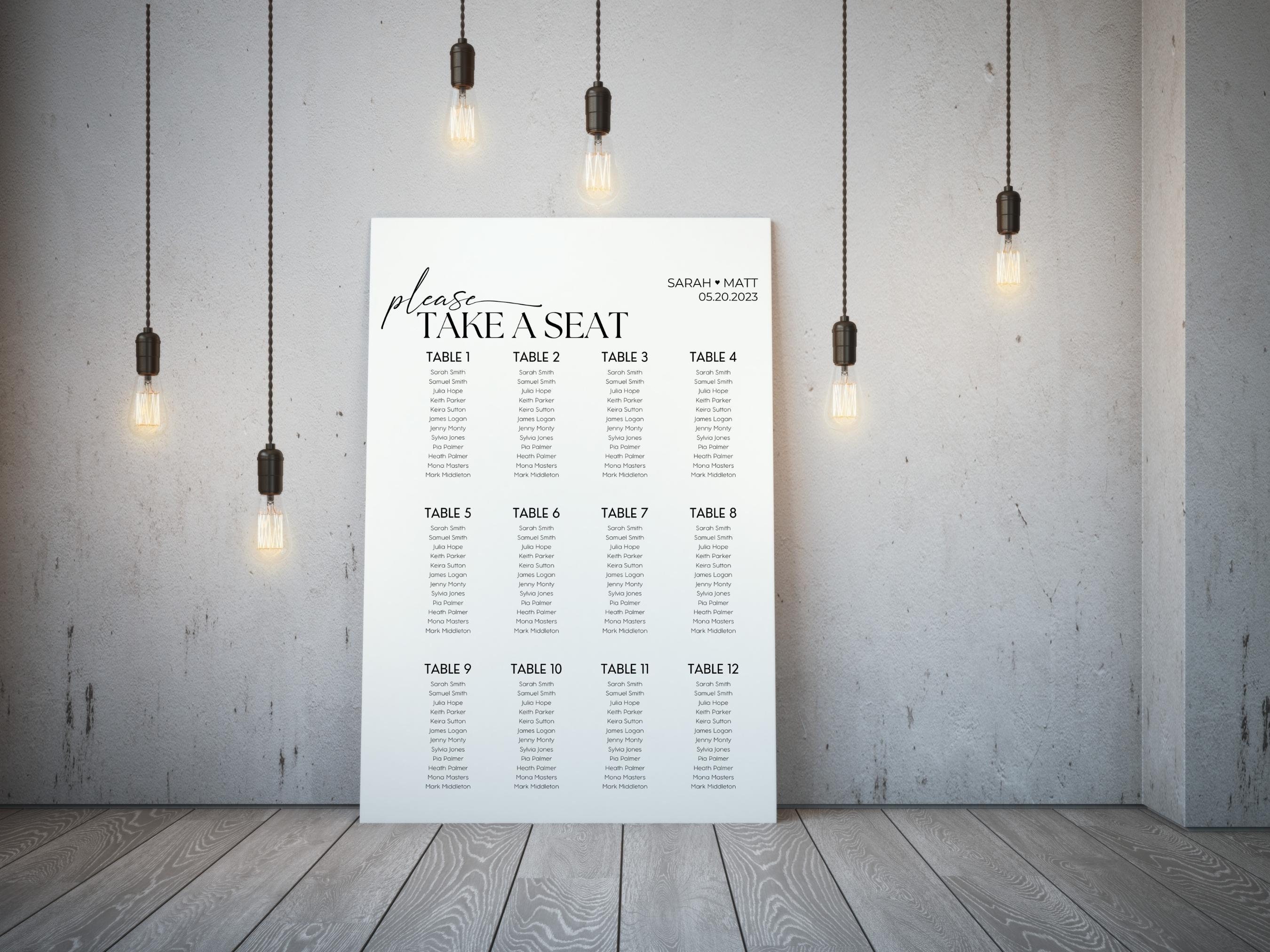 Traditional Wedding Seating Plan Classic Seating Plan Sign Printable ...