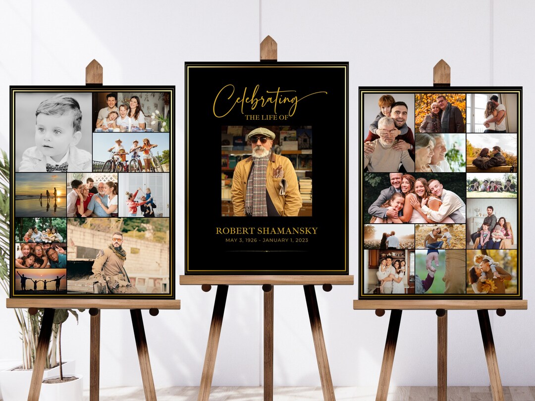 Celebration of Life Photo Collage Poster: Funeral Welcome Sign (canva ...