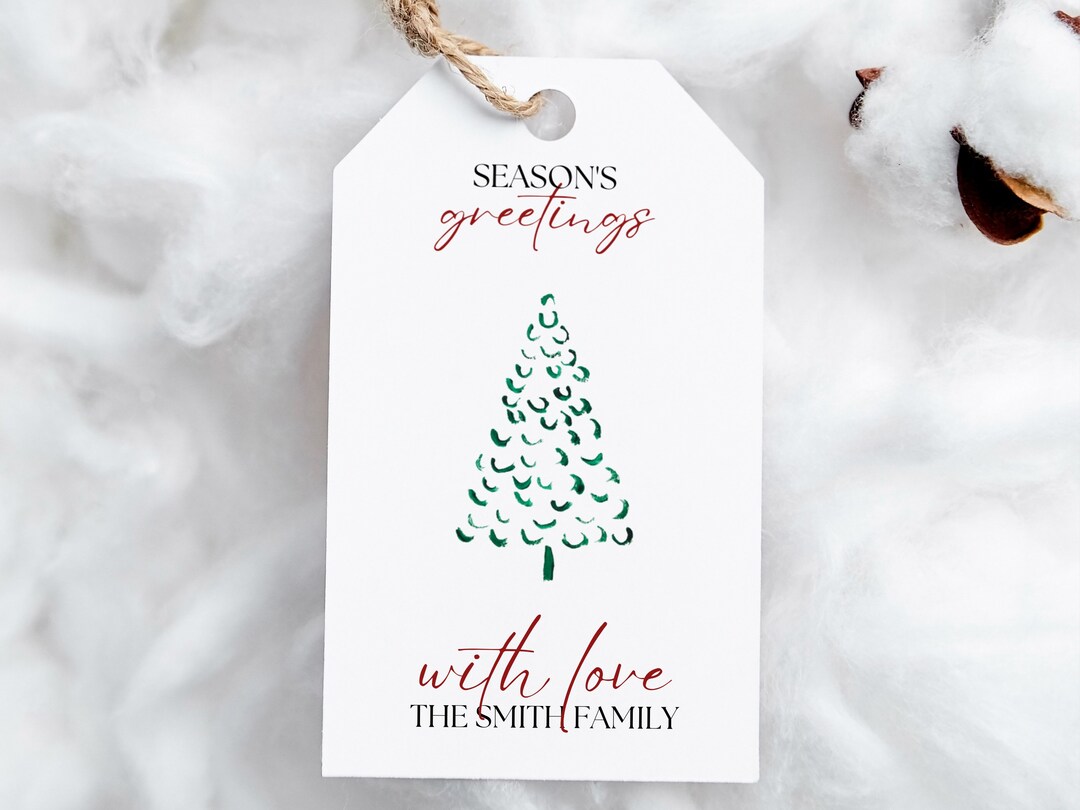 Canva Template Christmas Gift Tag, Simple Printable & Editable Clean ...