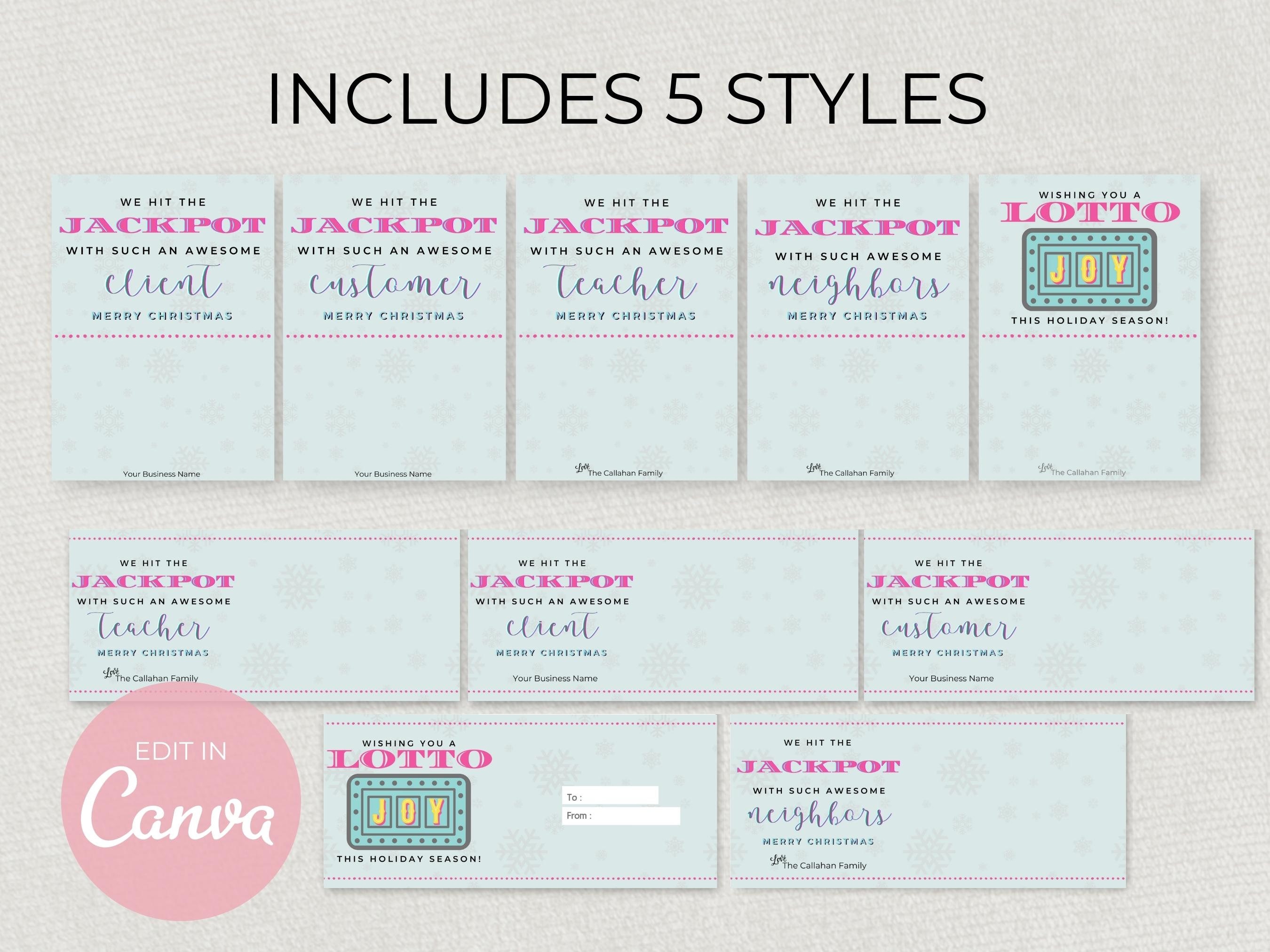 Printable Christmas Lottery Card Holder Canva Template, Editable ...