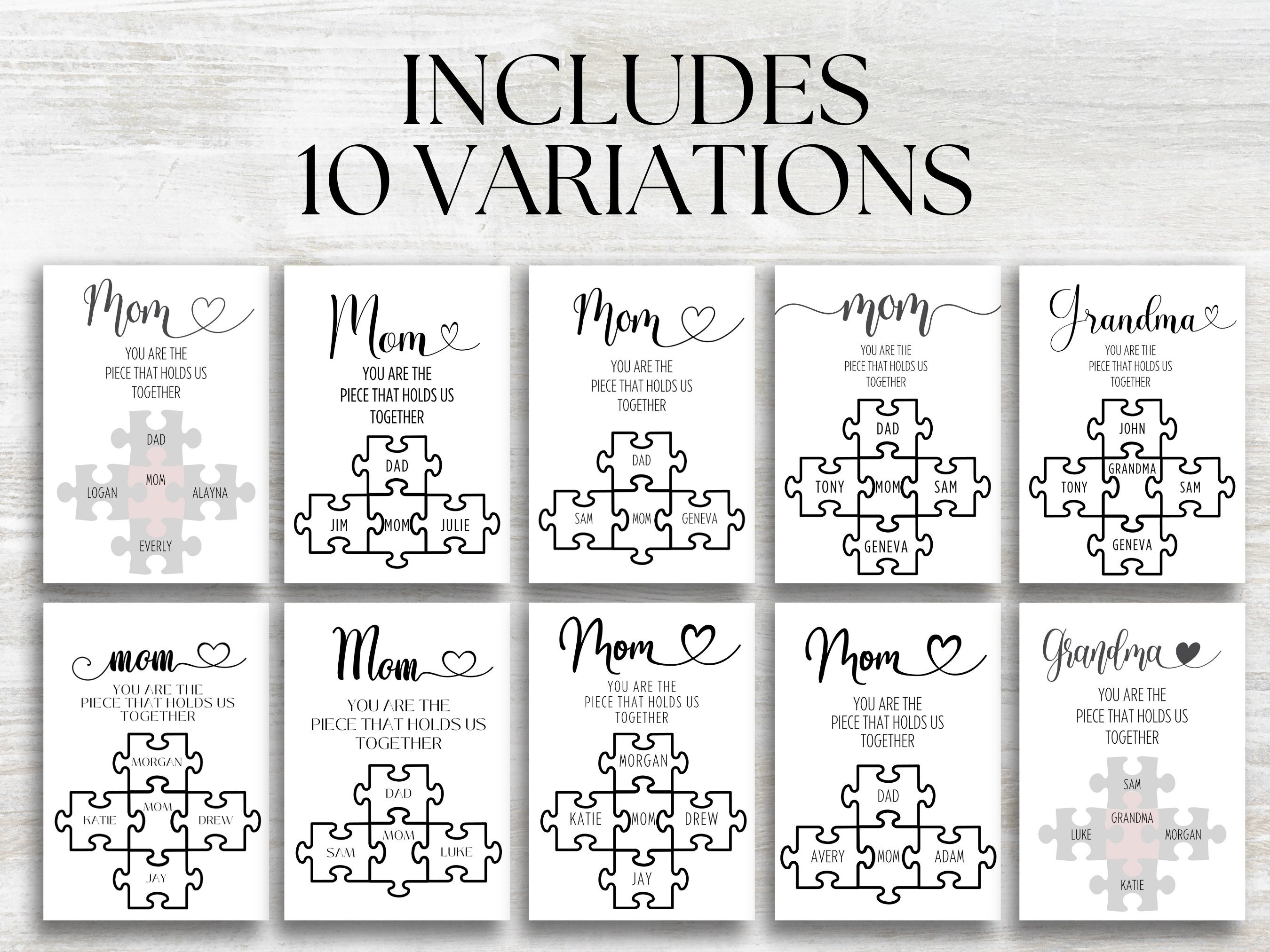 Mothers Day Puzzle Printable Template | Custom Mom Sign | You Are the ...