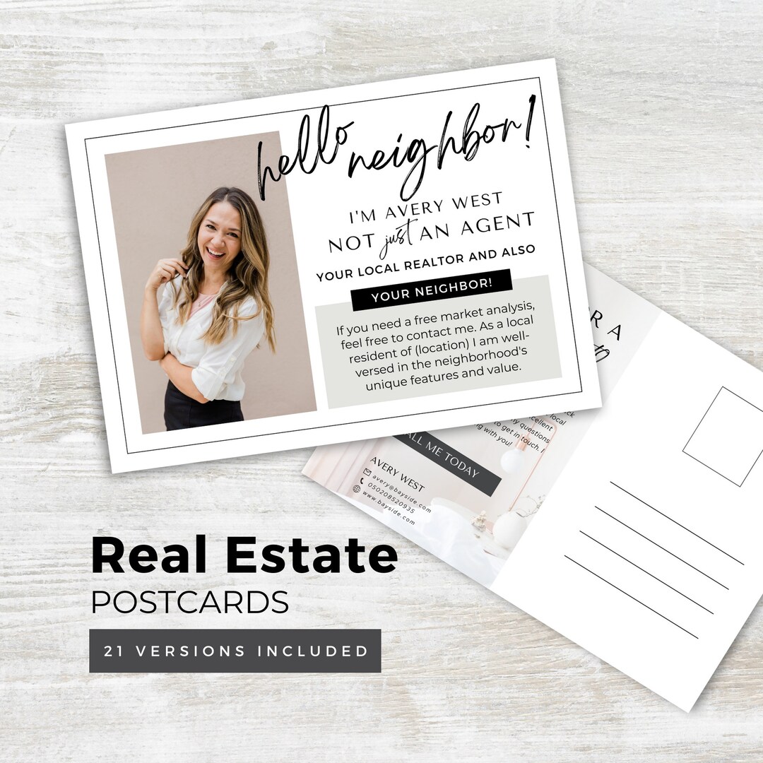 Real Estate Hello Neighbor Postcards | Real Estate Farming | Realtor ...