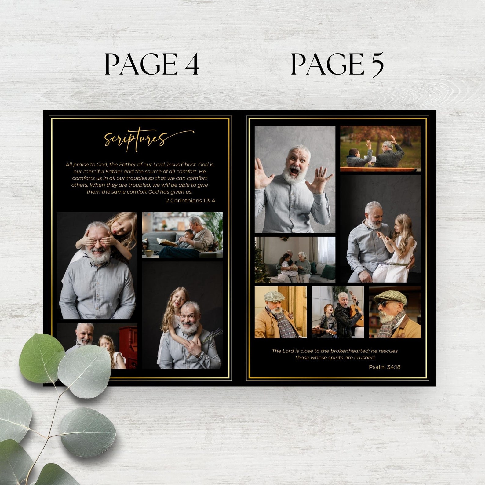 Canva Funeral Program Template 8 Page, Editable Bi-fold Black & Gold ... Canva Funeral Program Template 8 Page, Editable Bi-fold Black & Gold ...