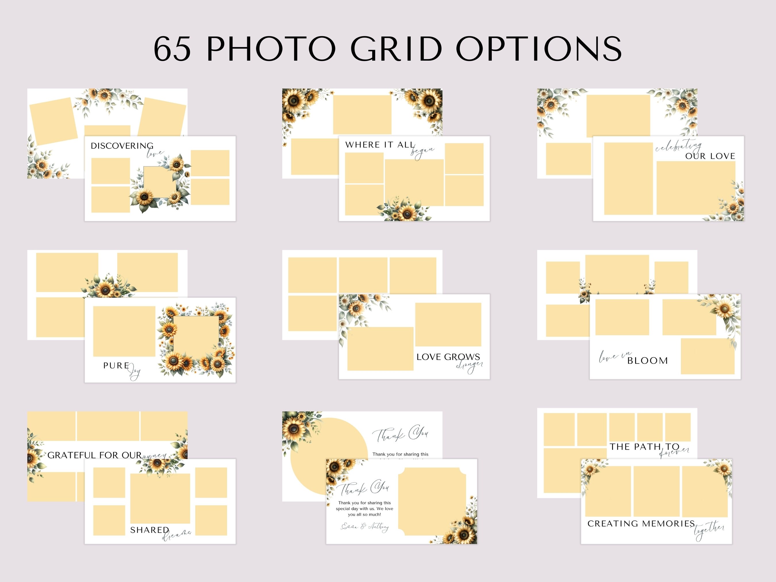 Sunflower Wedding Slideshow Template: Animated Canva Presentation ...