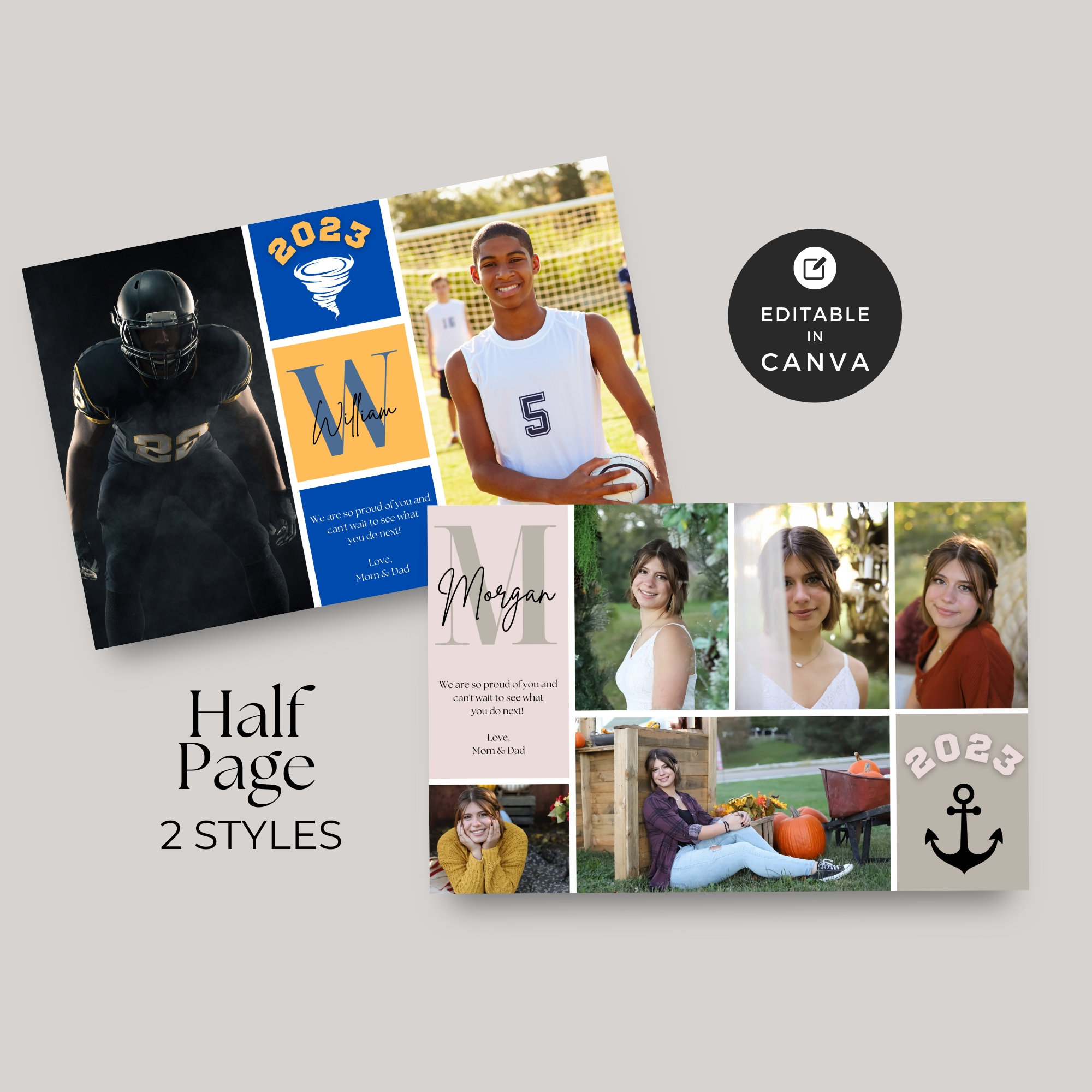 Yearbook Ad Template Canva, Senior Ad Yearbook, High School Graduation ...