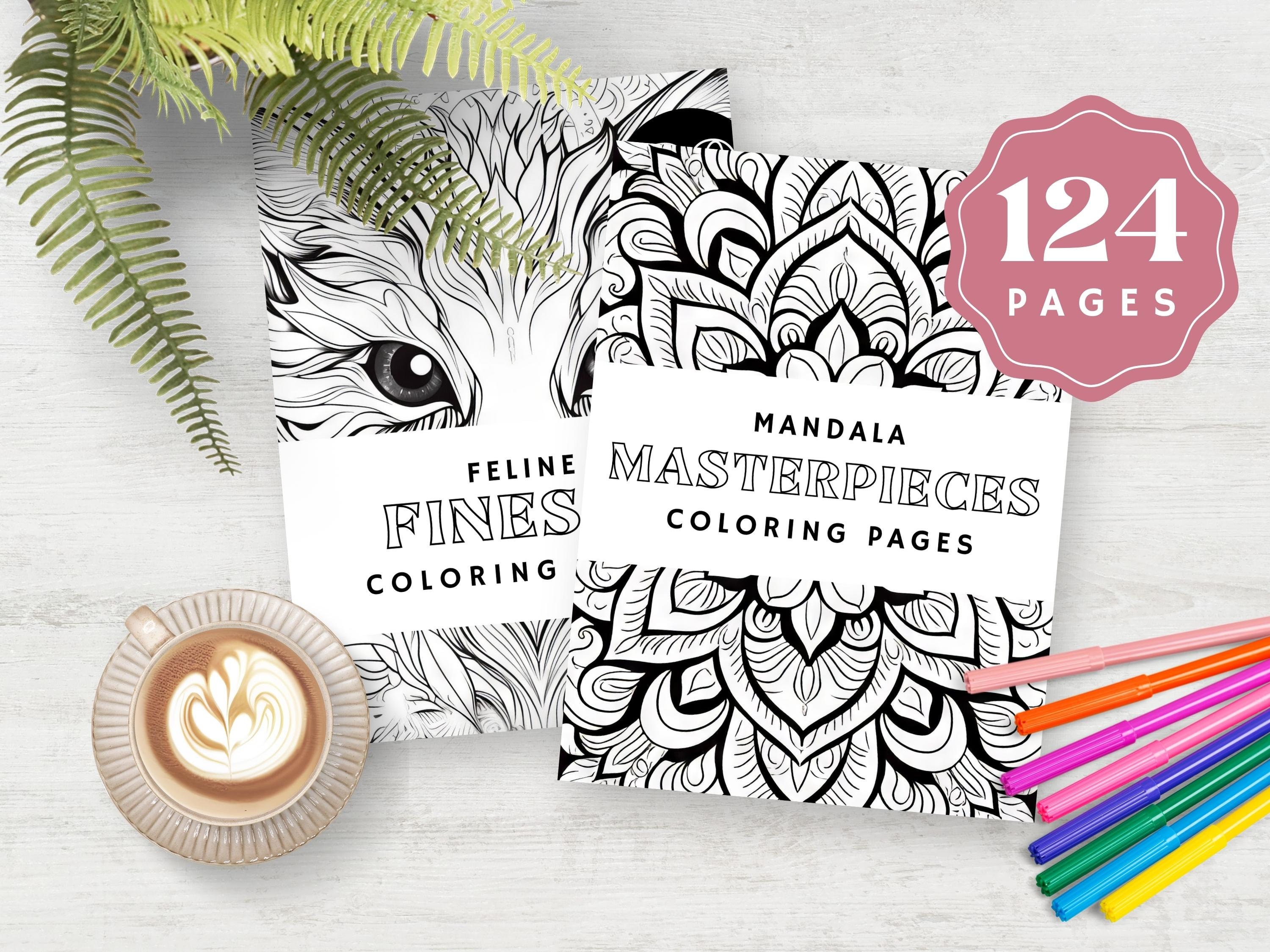 Printable Coloring Pages Bundle Digital Download Adult & - Etsy