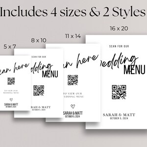 Modèle de signalisation de mariage pour Canva, signe de menu de mariage ...