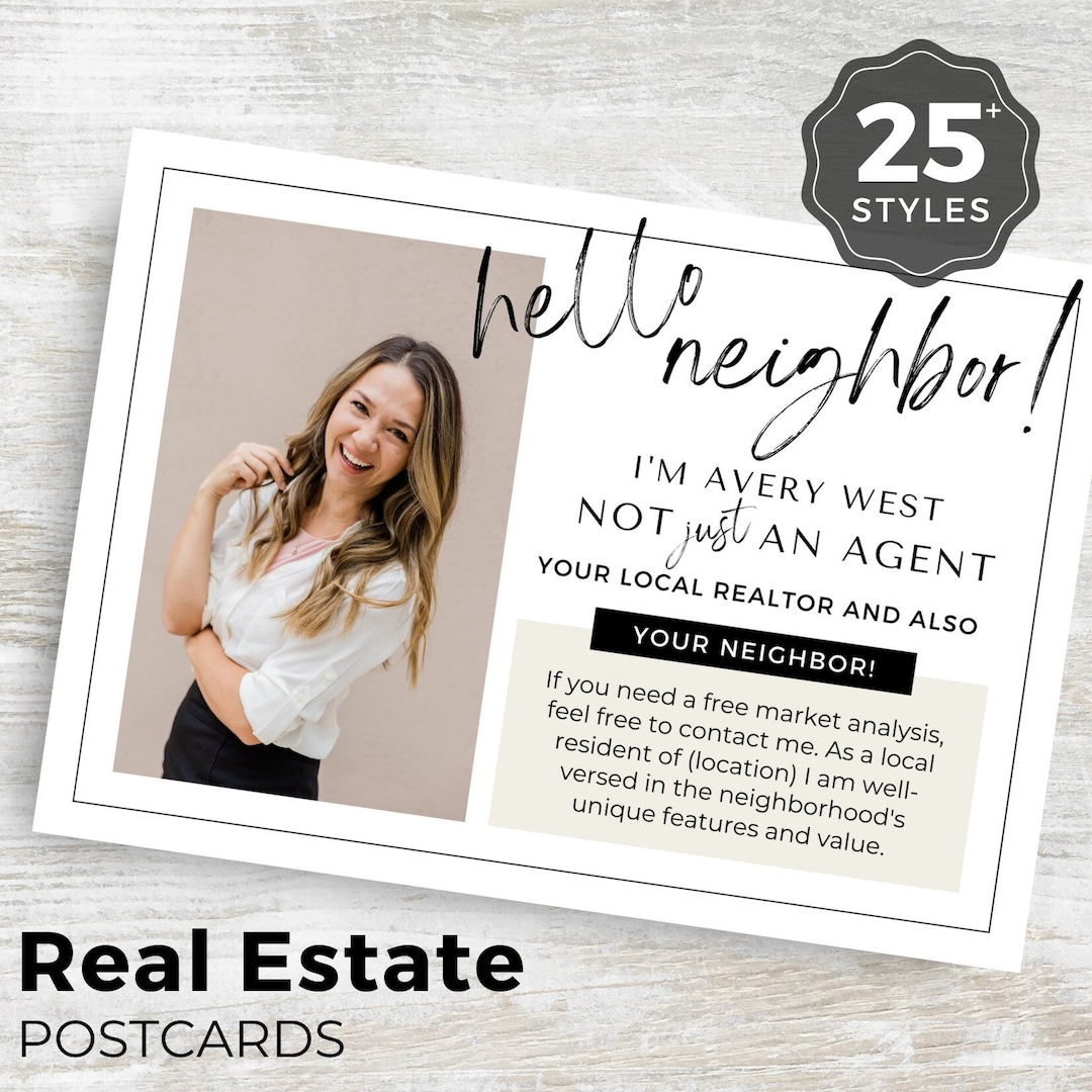 Real Estate Hello Neighbor Postcards | Real Estate Farming | Realtor ...