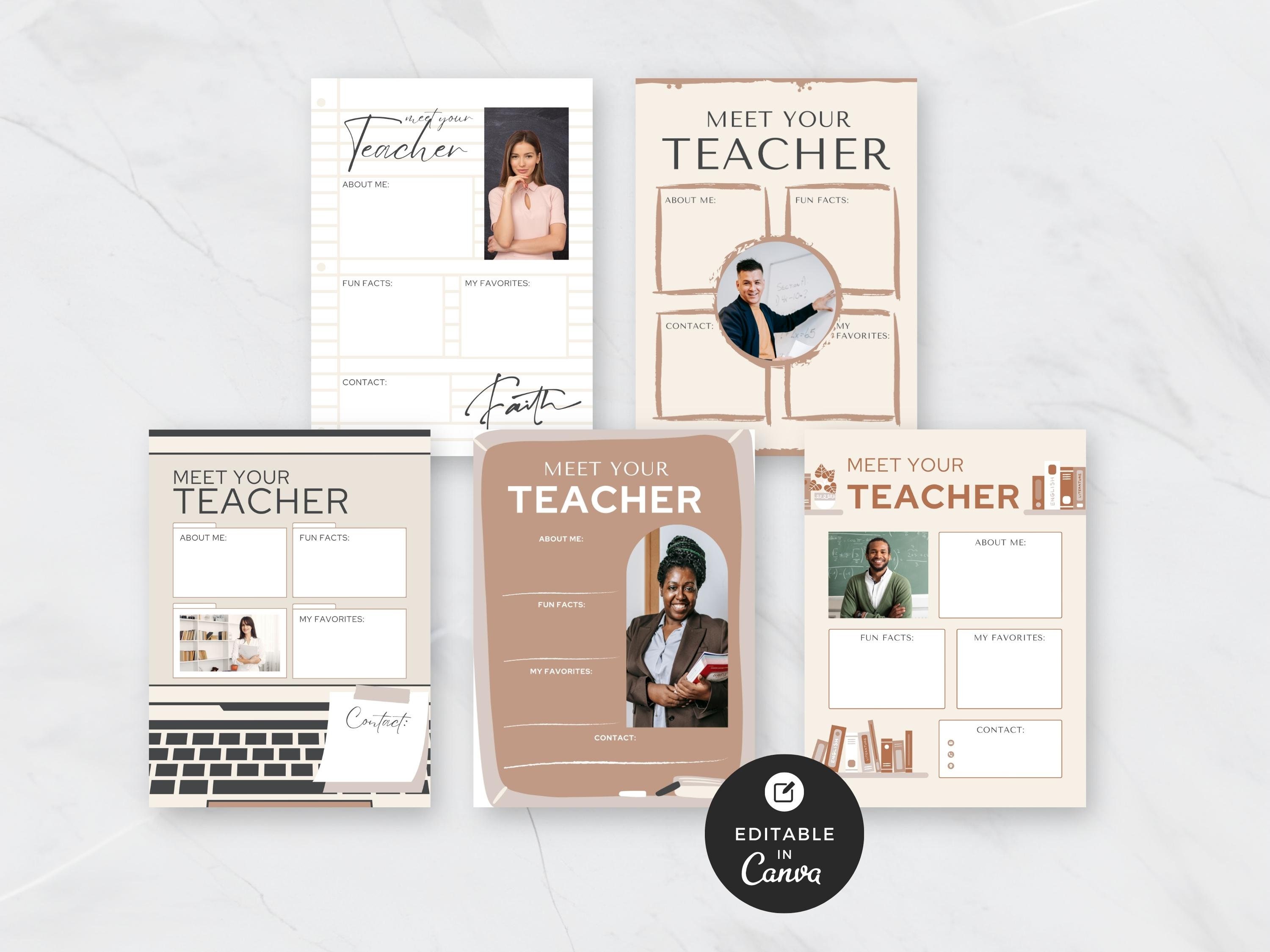 Editable Classroom Template Canva Meet the Teacher Letter - Etsy
