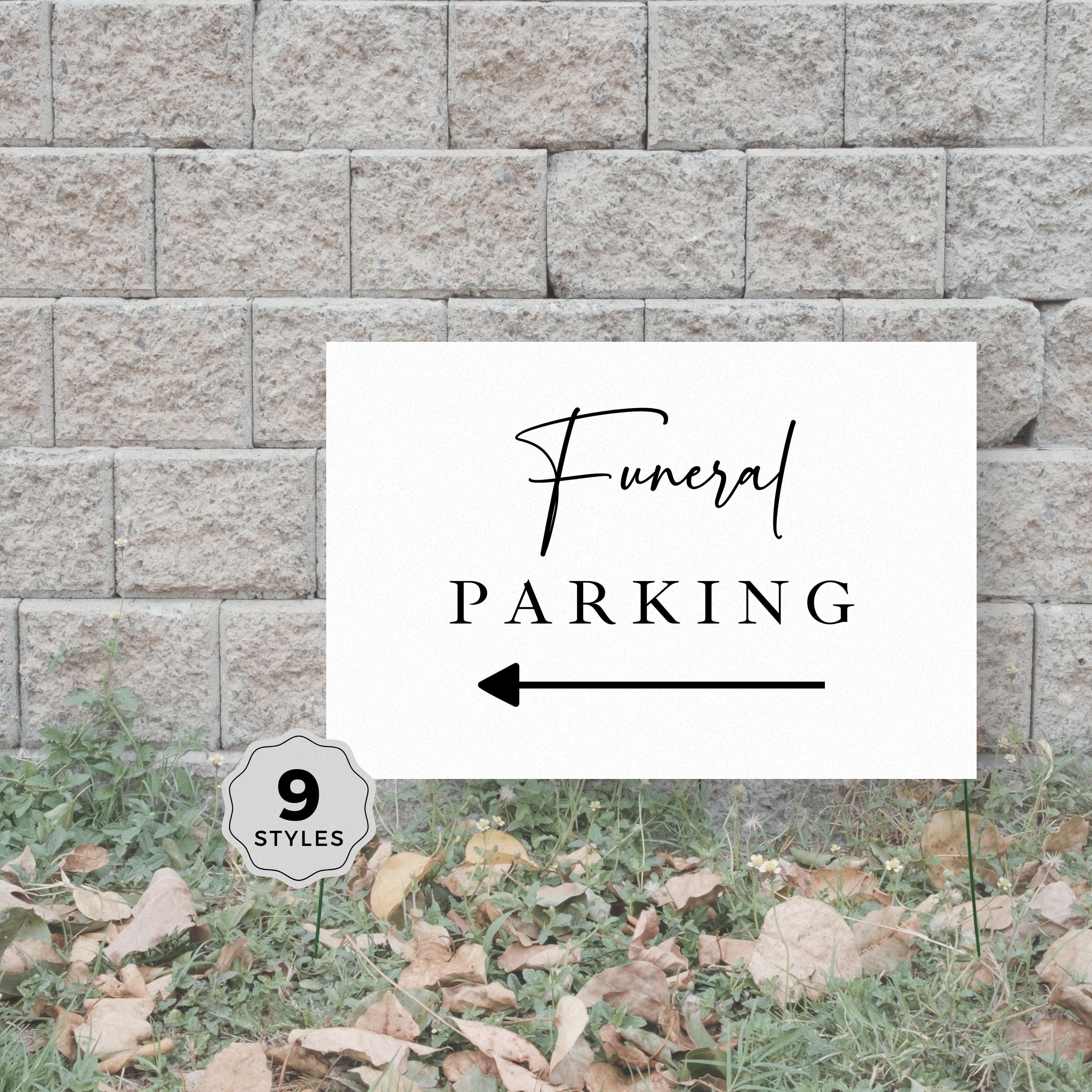 Funeral Parking Sign Canva Template, Minimal Wake This Way, Large ...