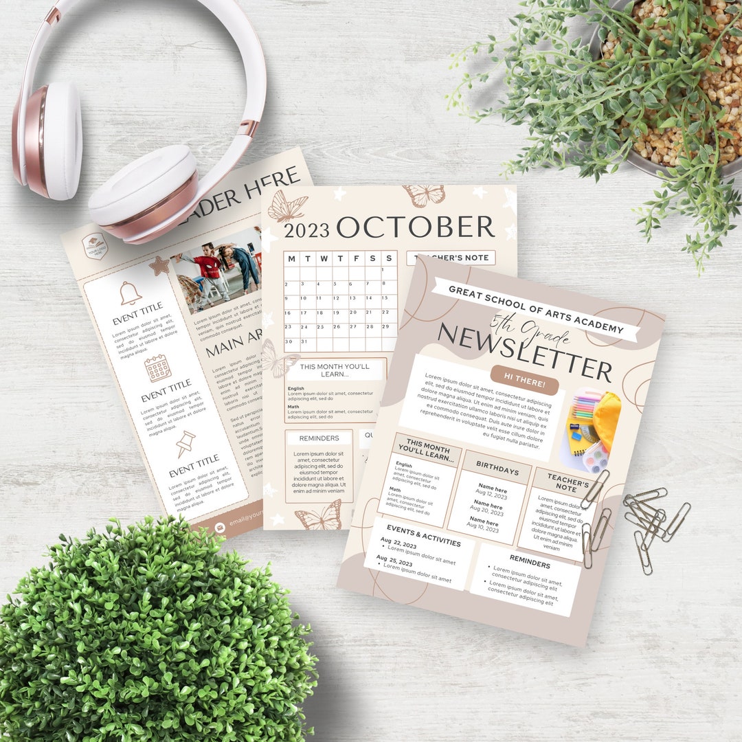 Editable Teacher Newsletter Template: Classroom Flyer Bundle (canva PDF ...