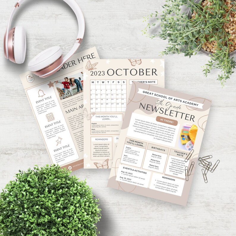 Editable Teacher Newsletter Template: Classroom Flyer Bundle (canva PDF ...