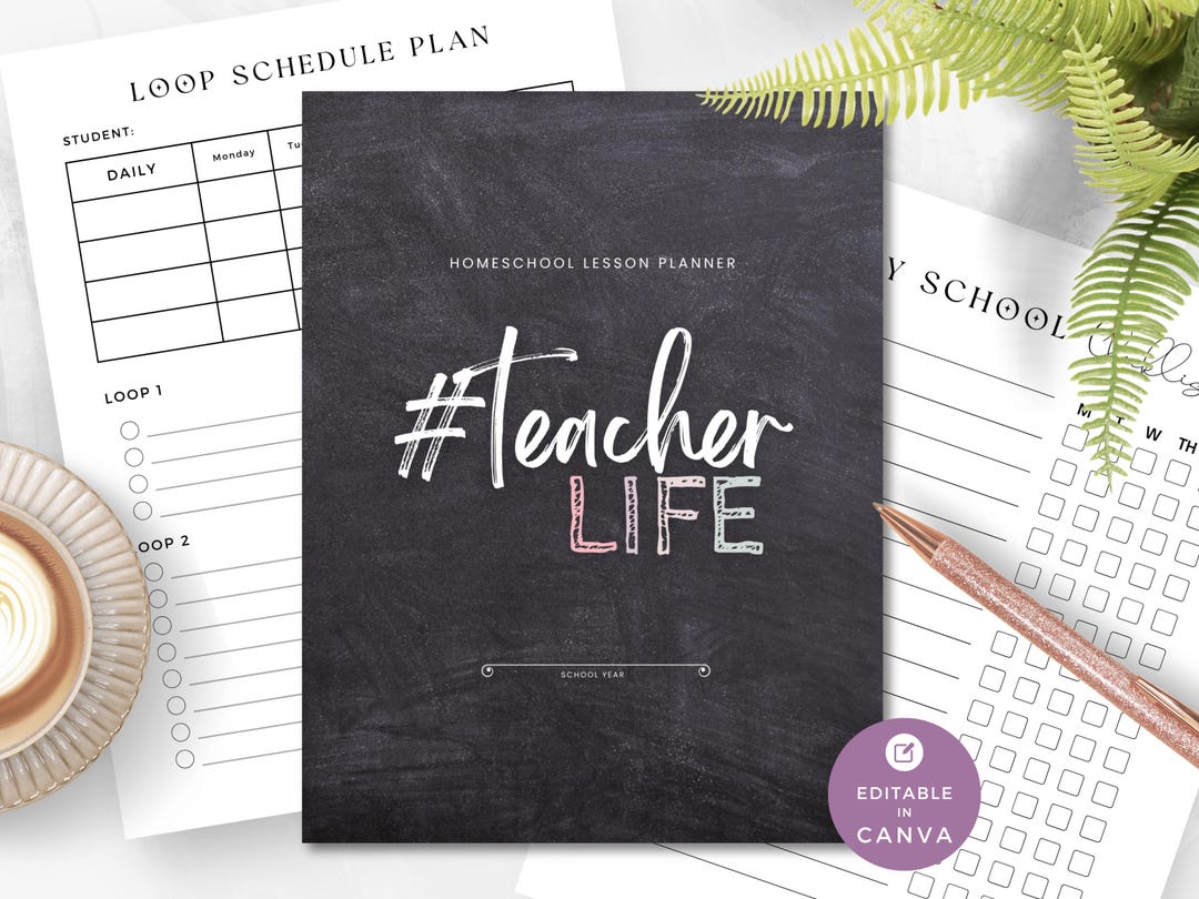 Homeschool Planner: Editable Canva Template for Multiple Kids (digital ...