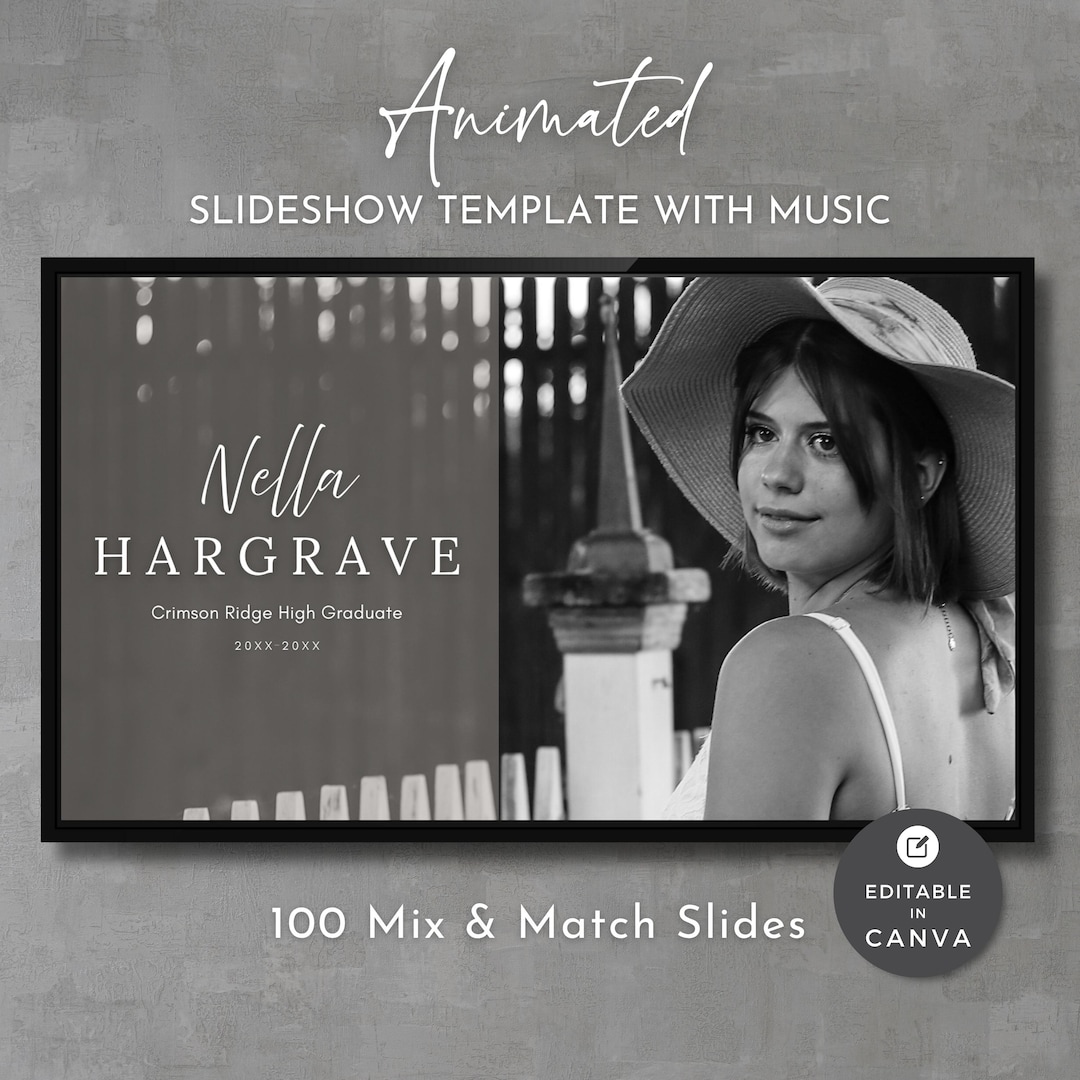 Graduation Slideshow Canva Template: Editable Video Presentation ...