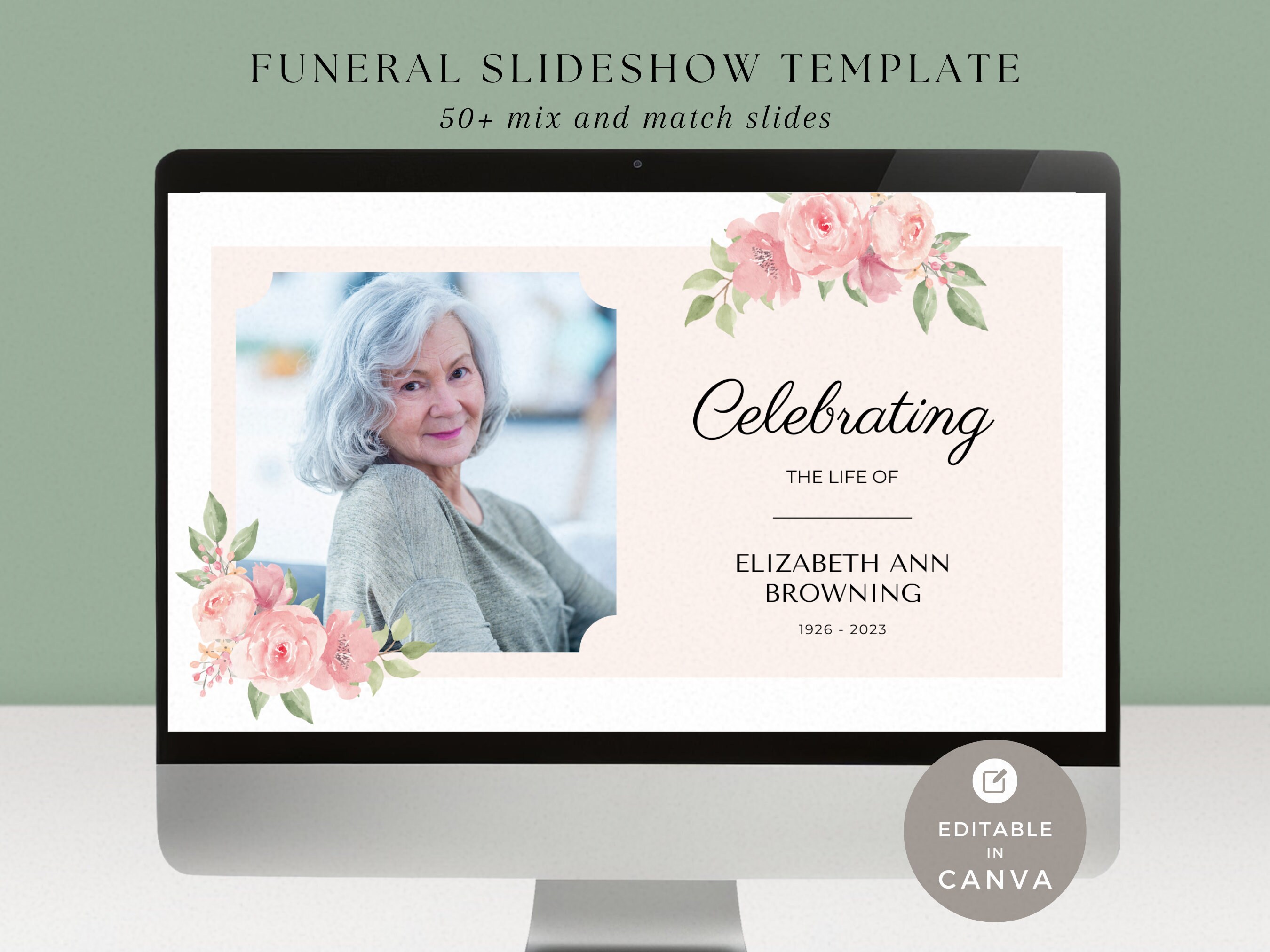 Funeral Slideshow Canva, Celebration of Life Photo Tribute, Create Your ...