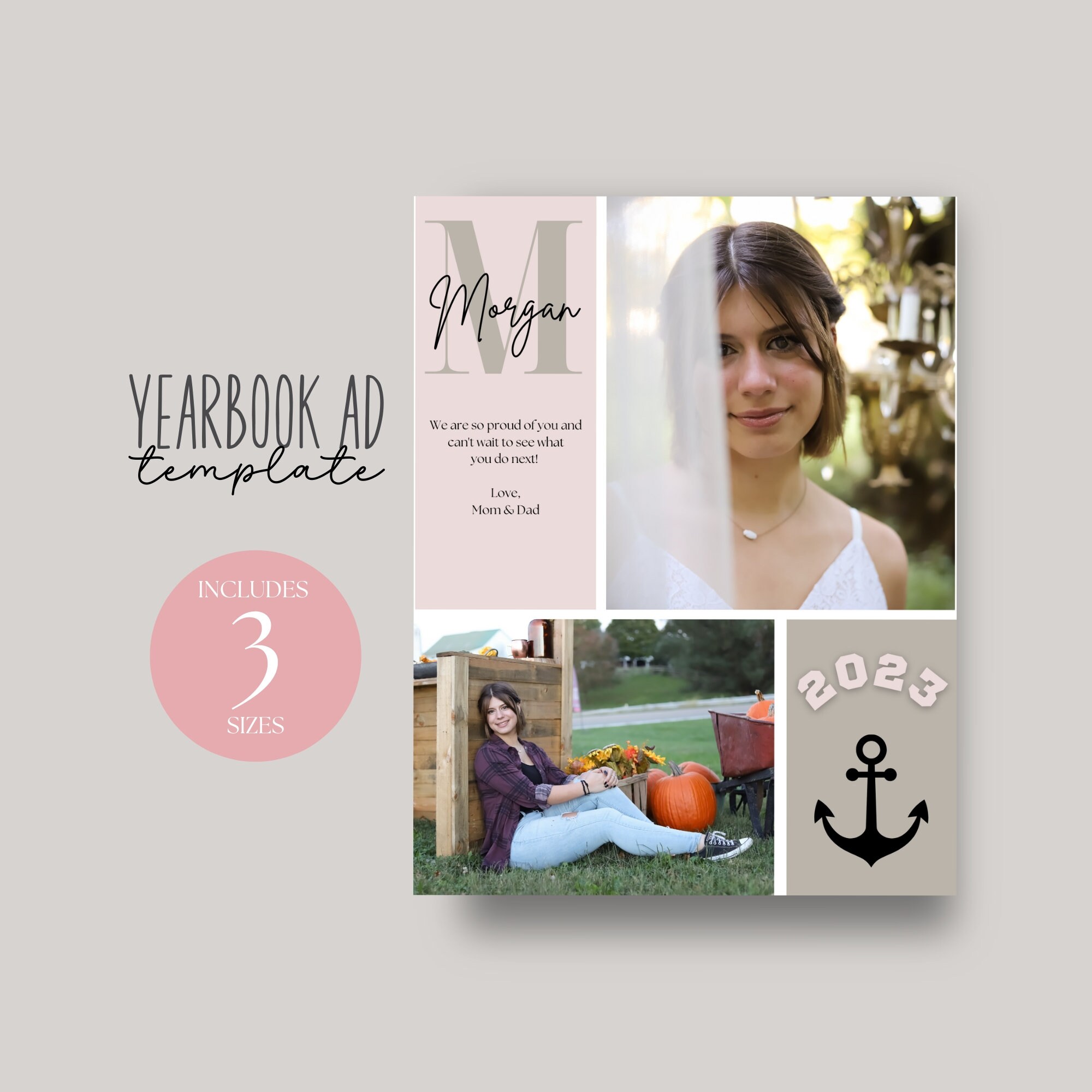 Yearbook Ad Template Canva, Senior Ad Yearbook, High School Graduation ...
