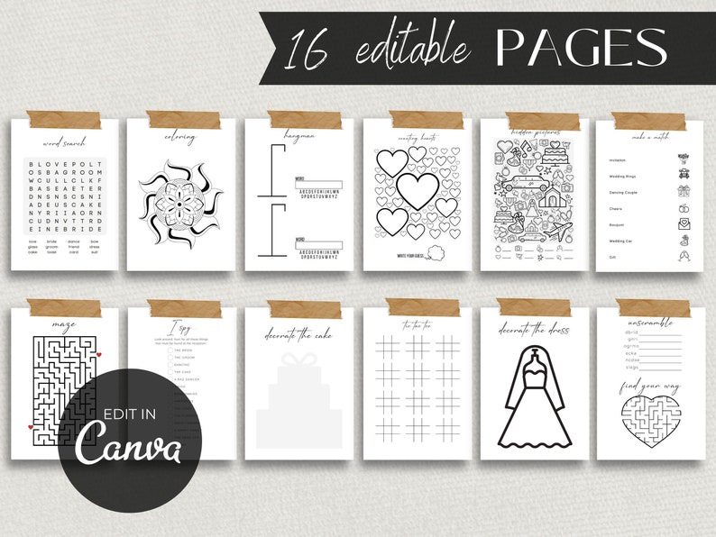 Wedding Activity Pack for Kids Activity Book Printable - Etsy