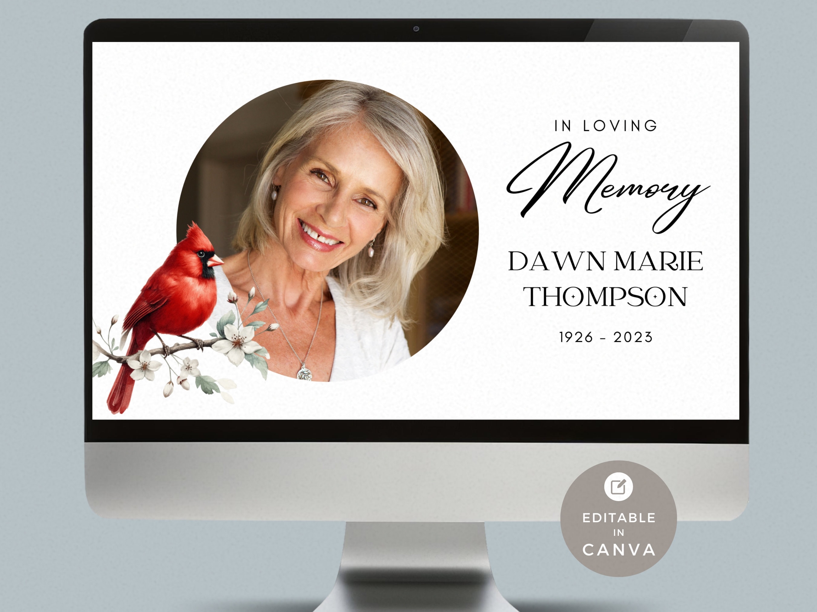Funeral Slideshow Canva, Celebration of Life Video Template, Edit ...