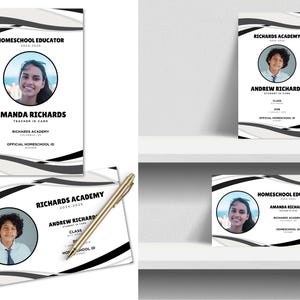 Editable Homeschool ID Card, Printable Teacher ID Card, Customizable ...