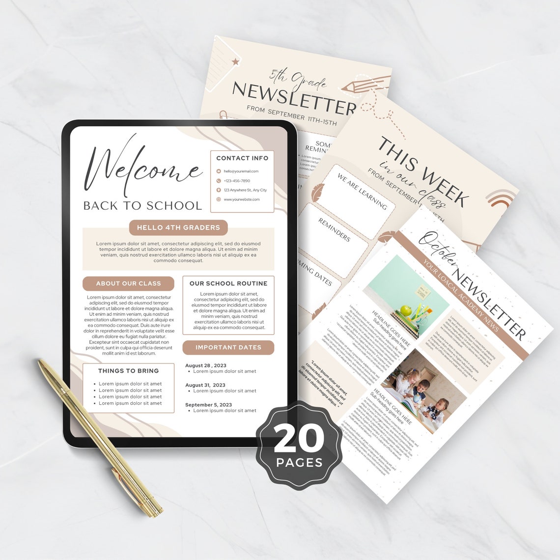 Editable Classroom Template Canva, Teacher Newsletter Pdfs, Editable ...