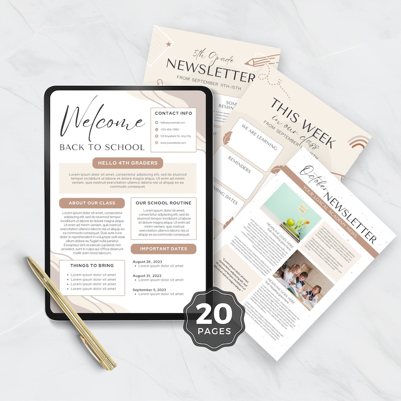Editable Classroom Template Canva, Teacher Newsletter Pdfs, Editable ...