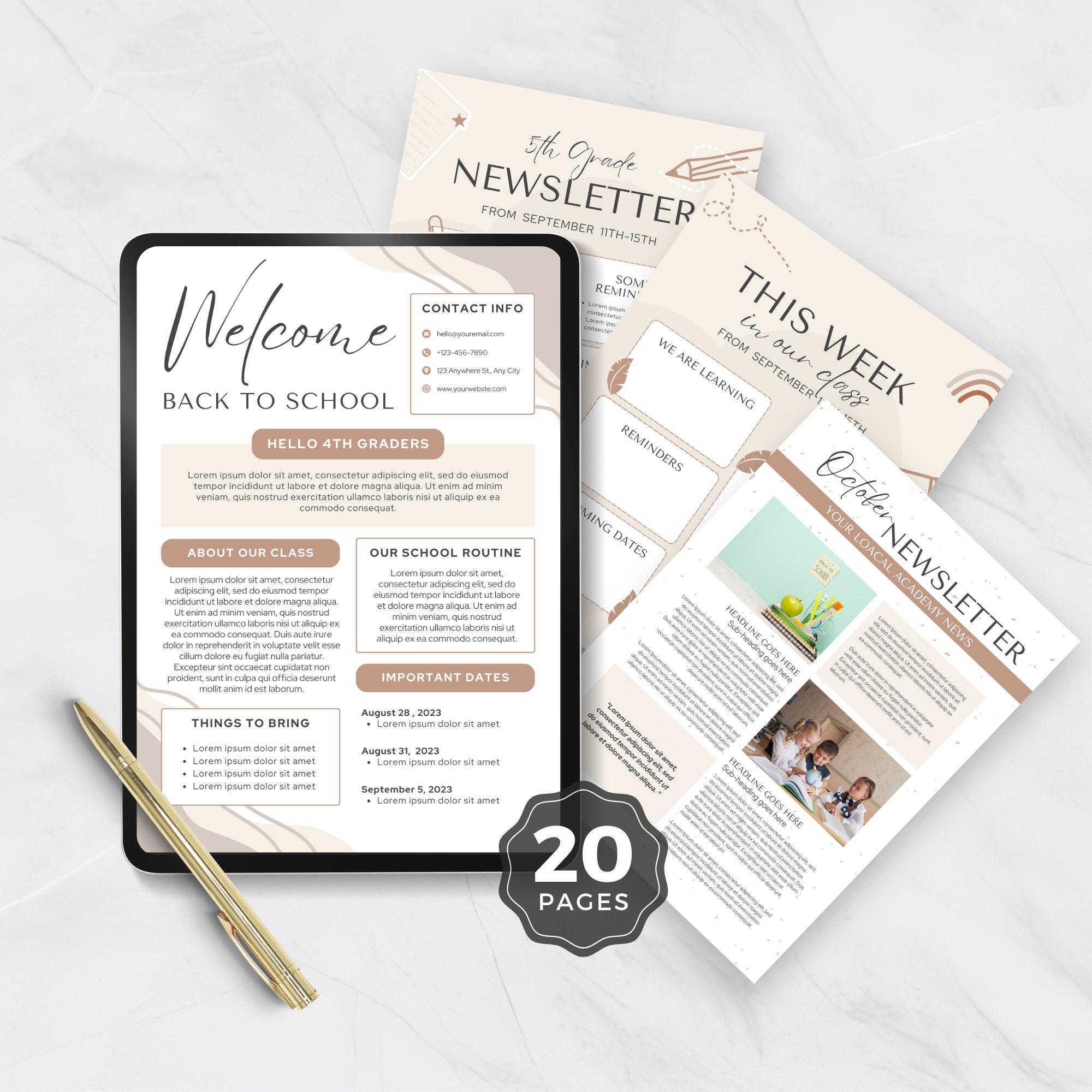 Editable Classroom Template Canva, Teacher Newsletter Pdfs, Editable ...