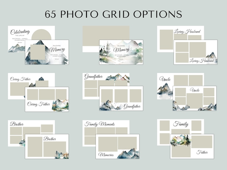 Mountain Funeral Slideshow Canva Template: Celebration of Life (digital ...