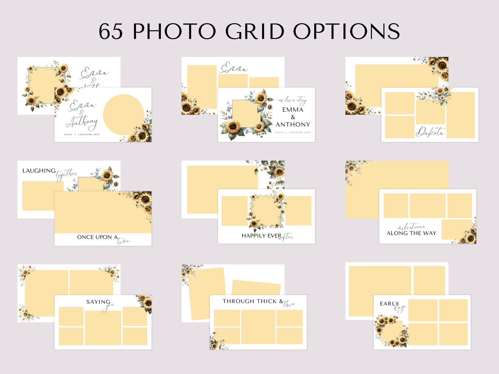 Sunflower Wedding Slideshow Template: Animated Canva Presentation ...