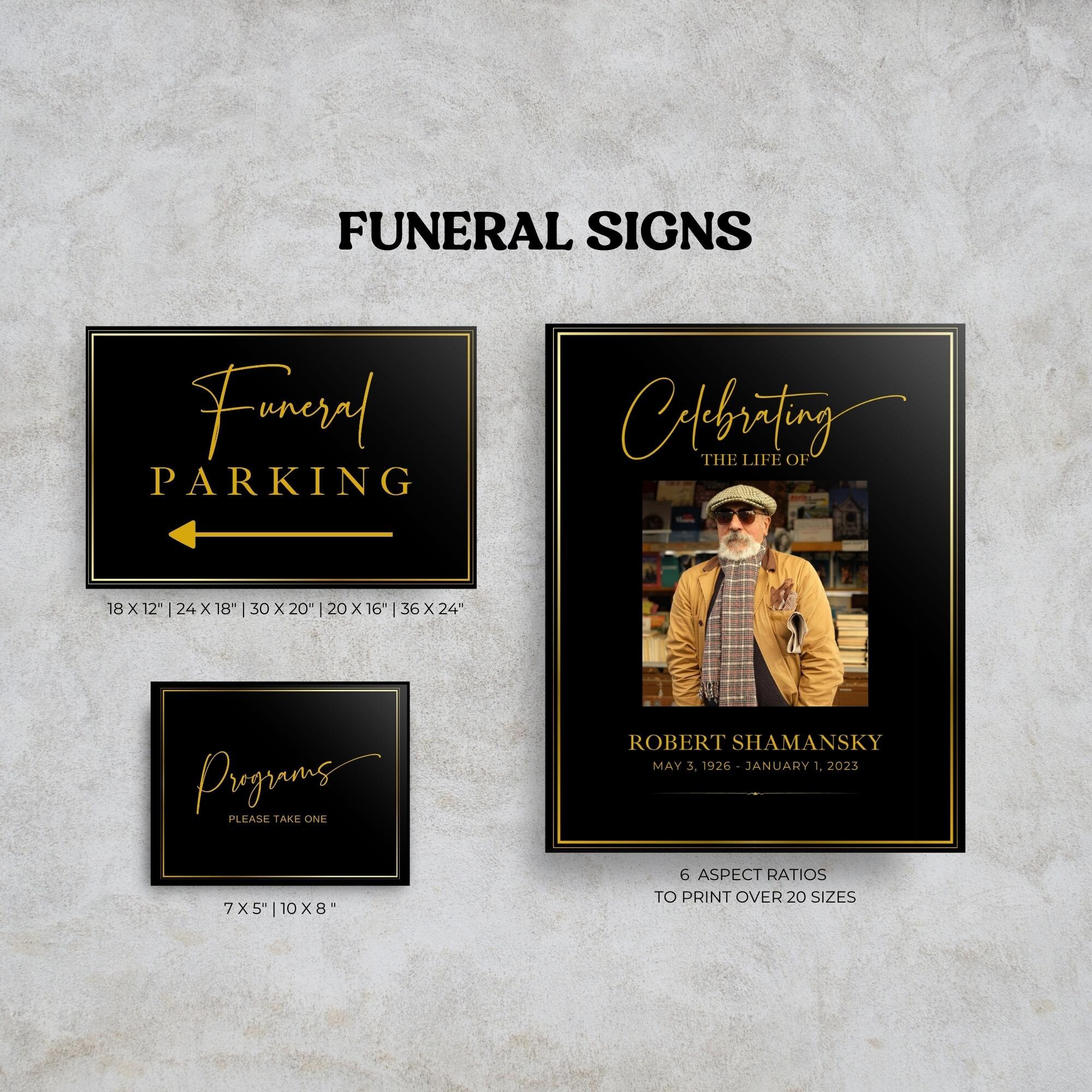 In Loving Memory Suite, Black & Gold Memorial Package, Funeral ...