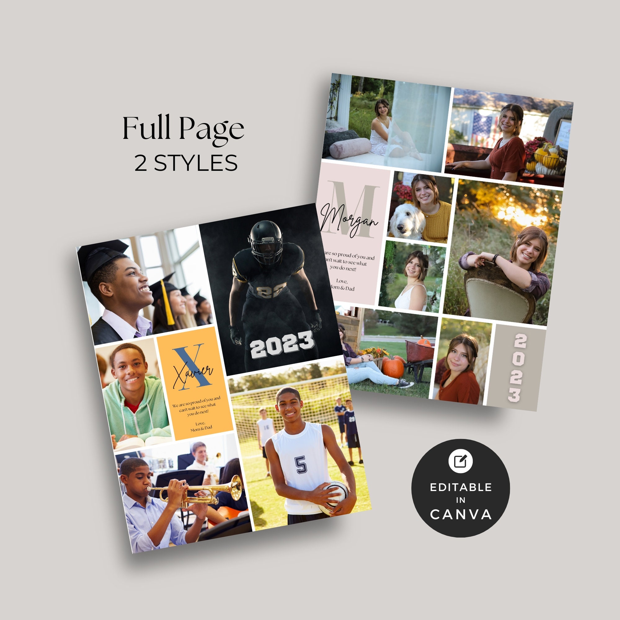 Yearbook Ad Template Canva, Senior Ad Yearbook, High School Graduation ...