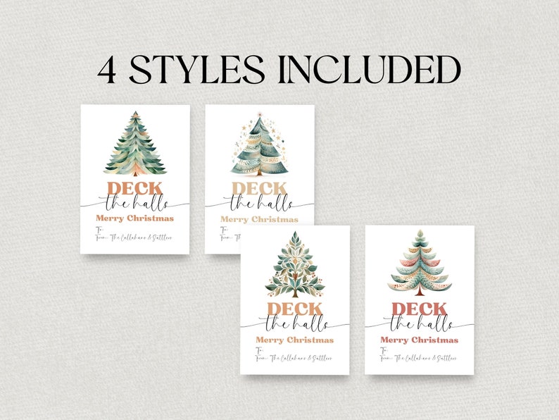 Christmas Playing Card Gift Tag Template: Deck the Halls, Printable ...