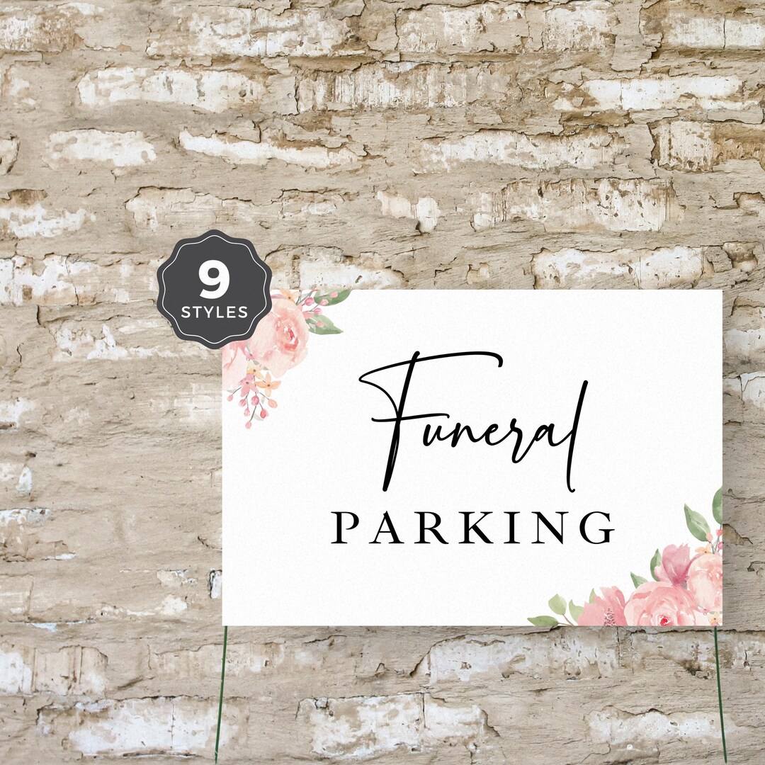 Funeral Parking Sign Canva Template, Minimal Wake This Way, Large ...