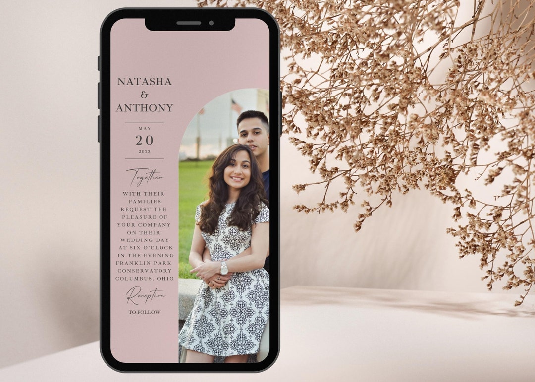 Digital Wedding Invitation Template in Canva, Image Smartphone ...