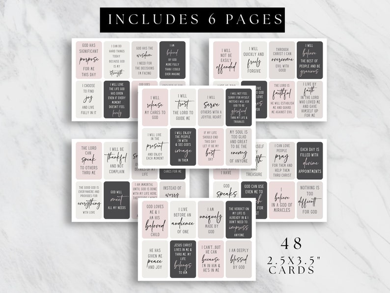 Christian Affirmation Cards Printable Affirmation Cards - Etsy