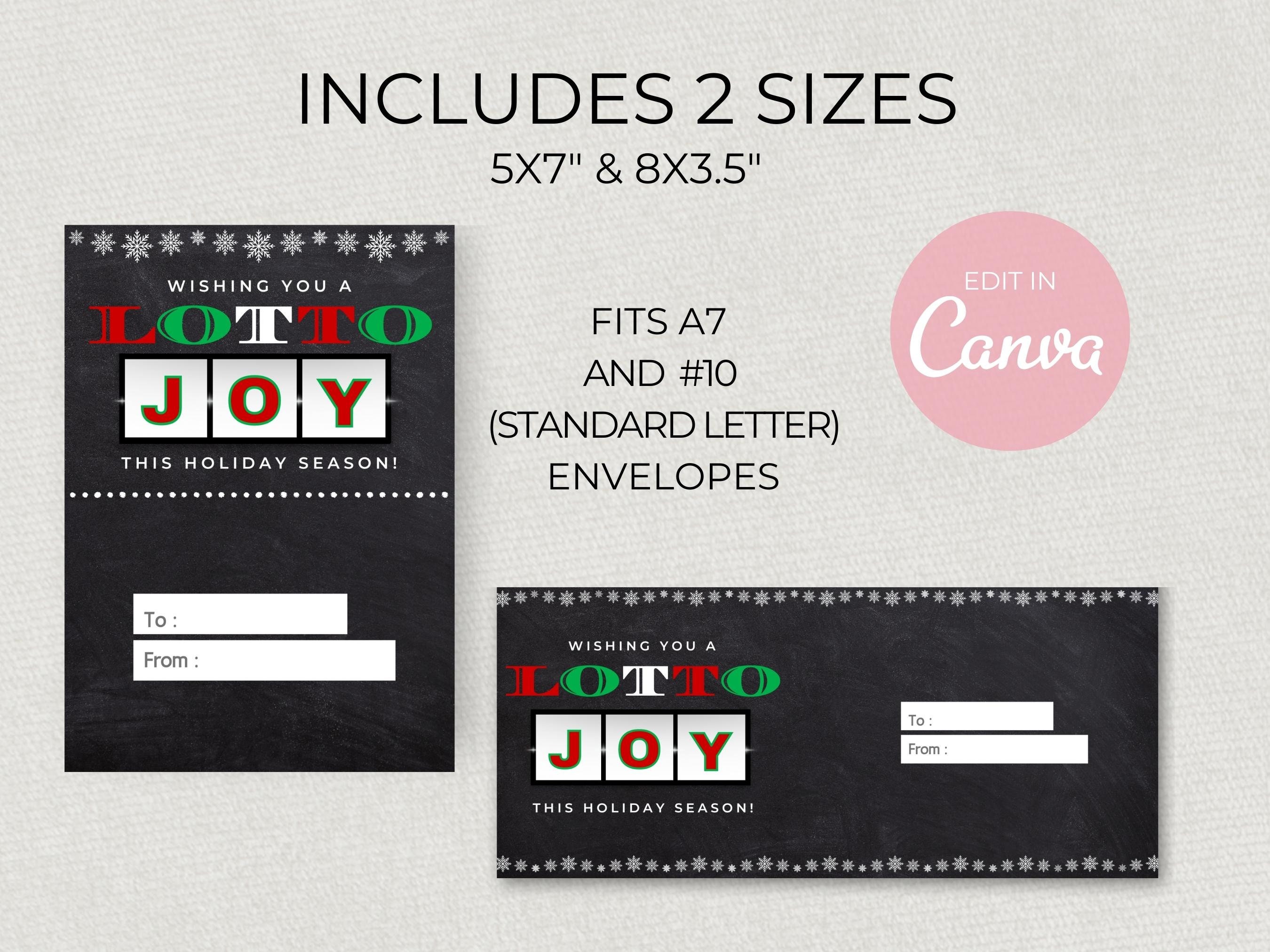 Printable Christmas Lottery Card Holder Canva Template, Editable ...