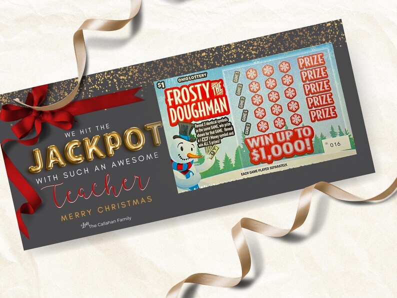 Printable Christmas Lottery Card Holder Canva Template - Etsy