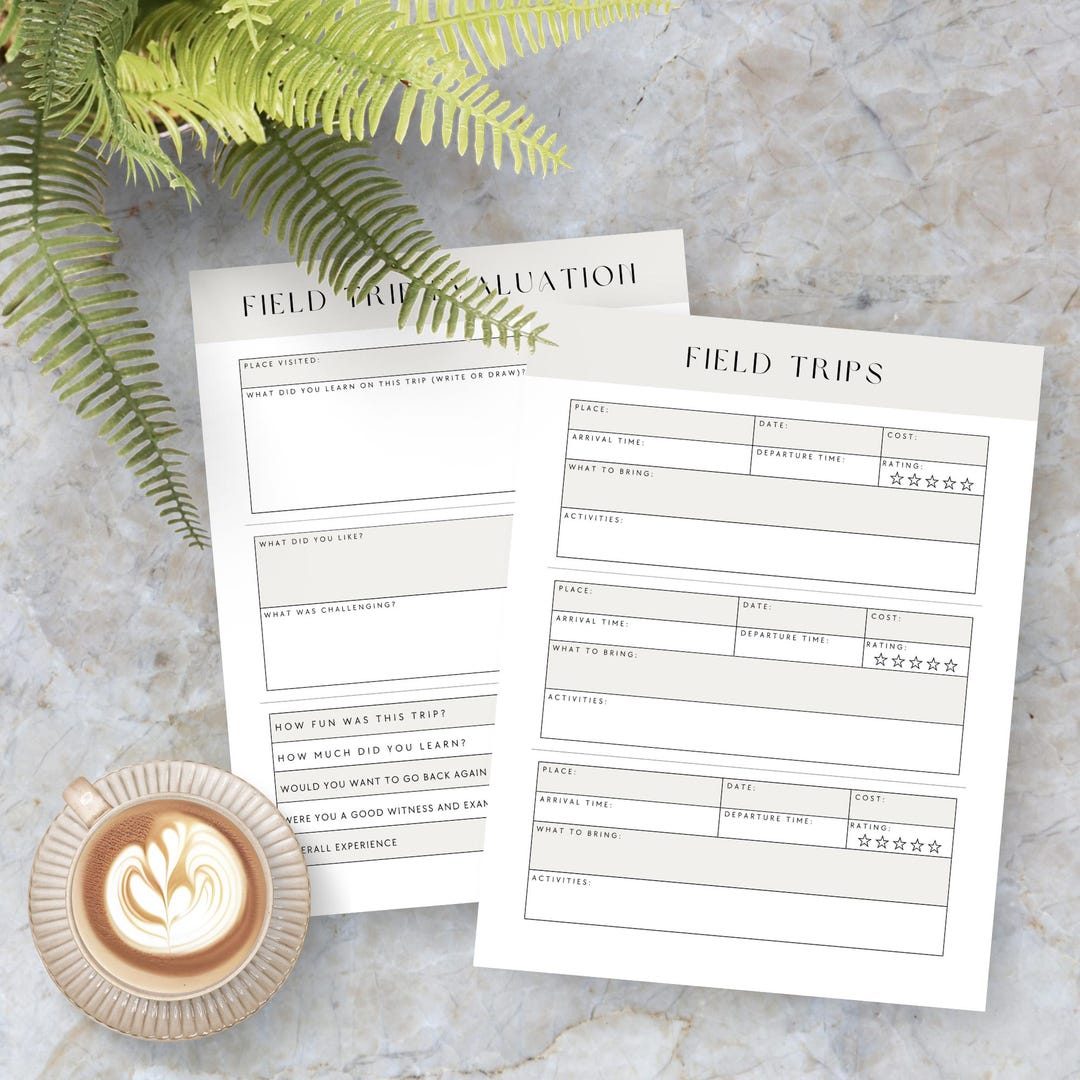Field Trip Tracker, Printable Homeschool Teacher Resource, Lesson ...