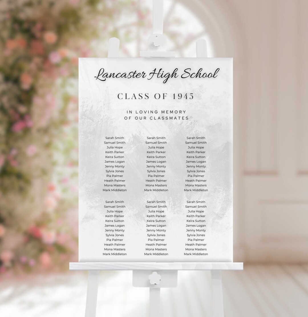 Memorial Template for Class Reunion, Customizable Editable Canva ...