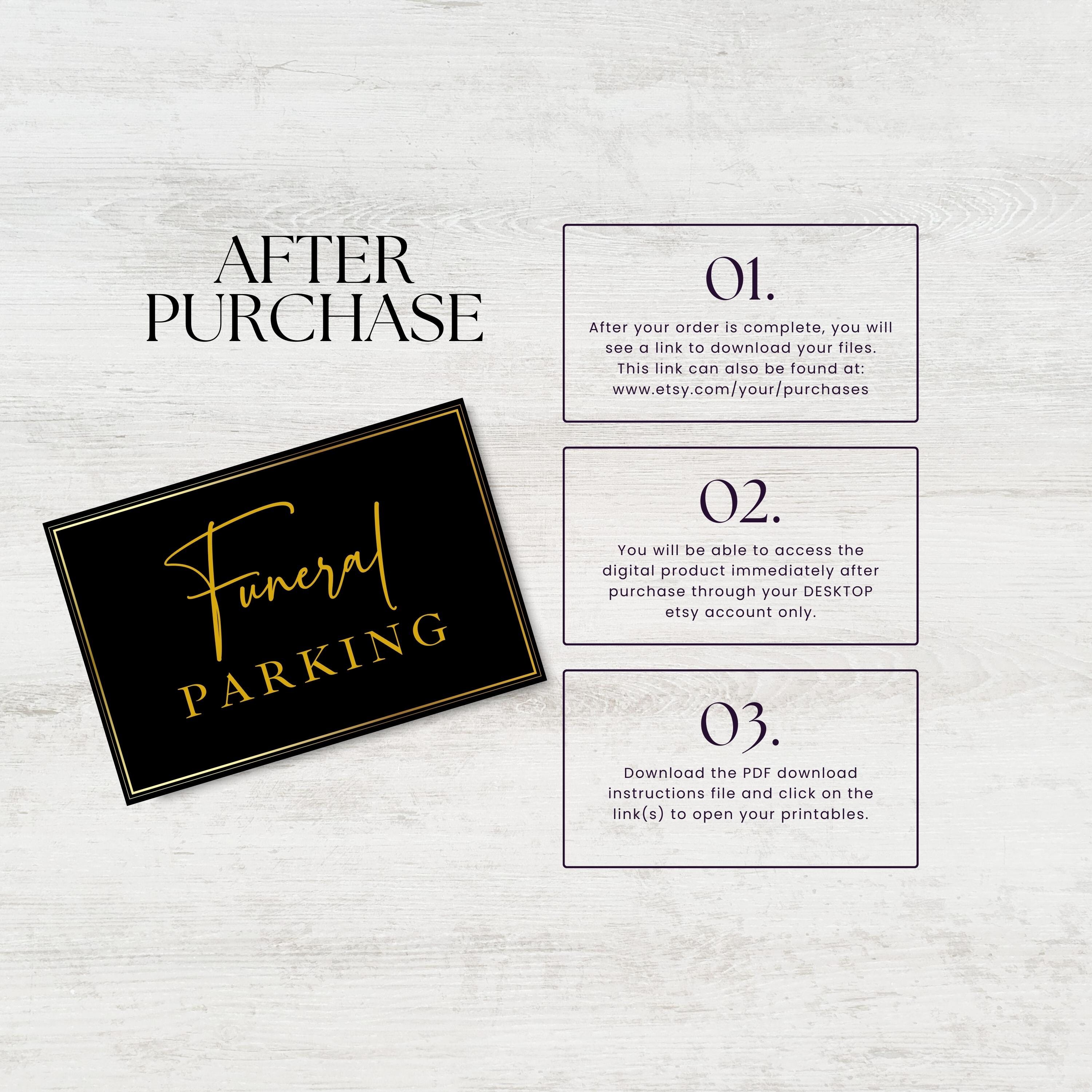Funeral Parking Sign Template, Wake This Way, Parking Lot Sign, Funeral ...