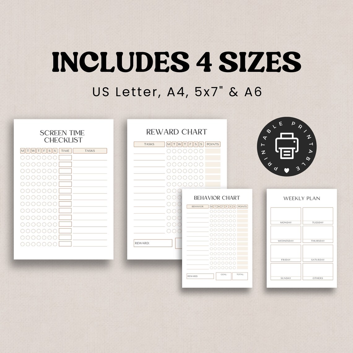 Editable Behavior Chart Template Responsibility Chart Reward System for ...