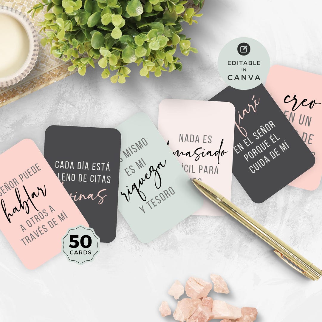 Spanish Affirmation Cards: Biblical Scripture Notecards (PDF) - Etsy