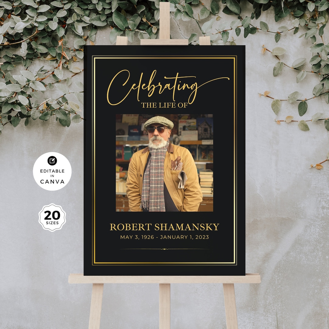 Funeral Welcome Sign Template | Large Funeral Sign | Celebration of ...