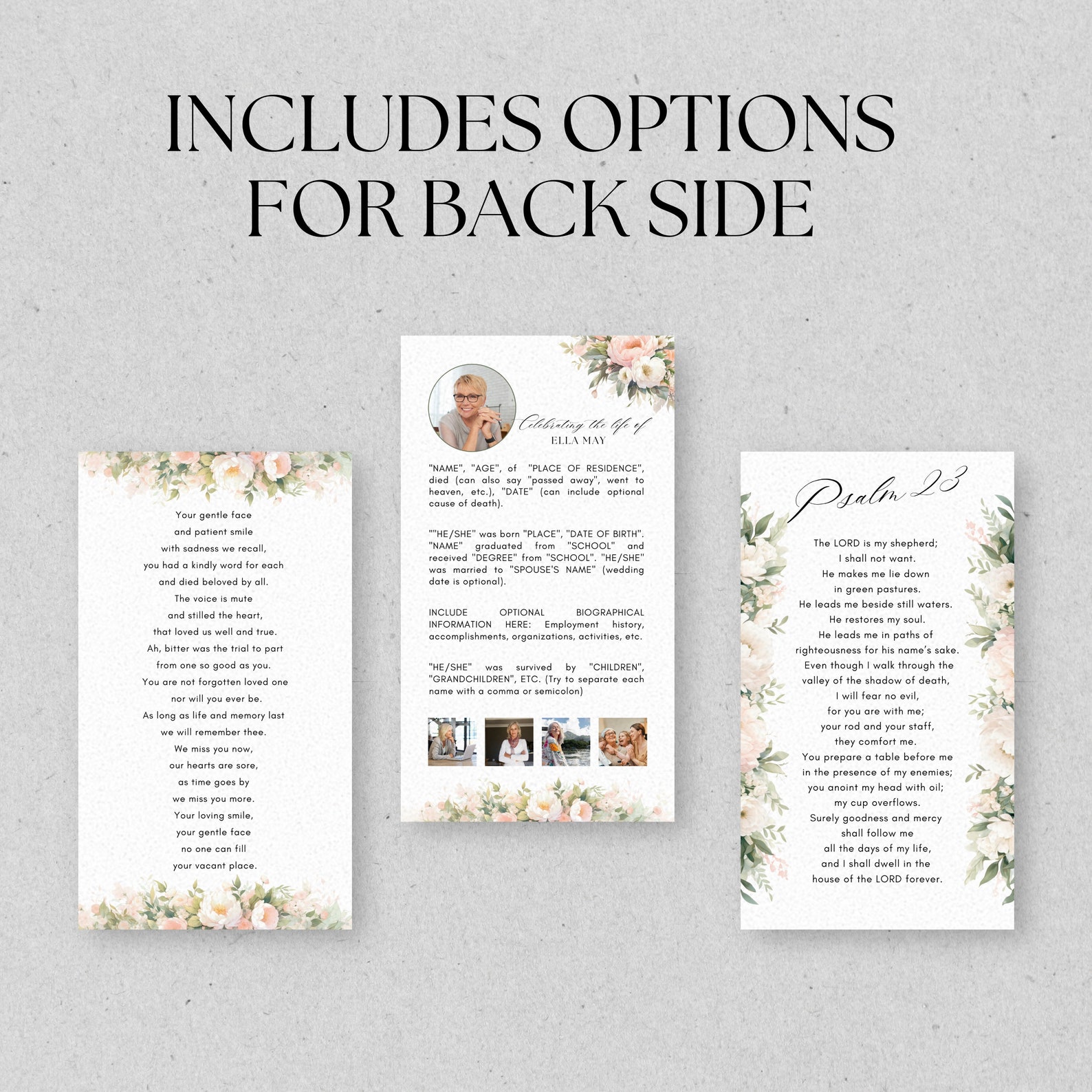 Prayer Card for Funeral Canva, Celebration of Life Template, Printable ...