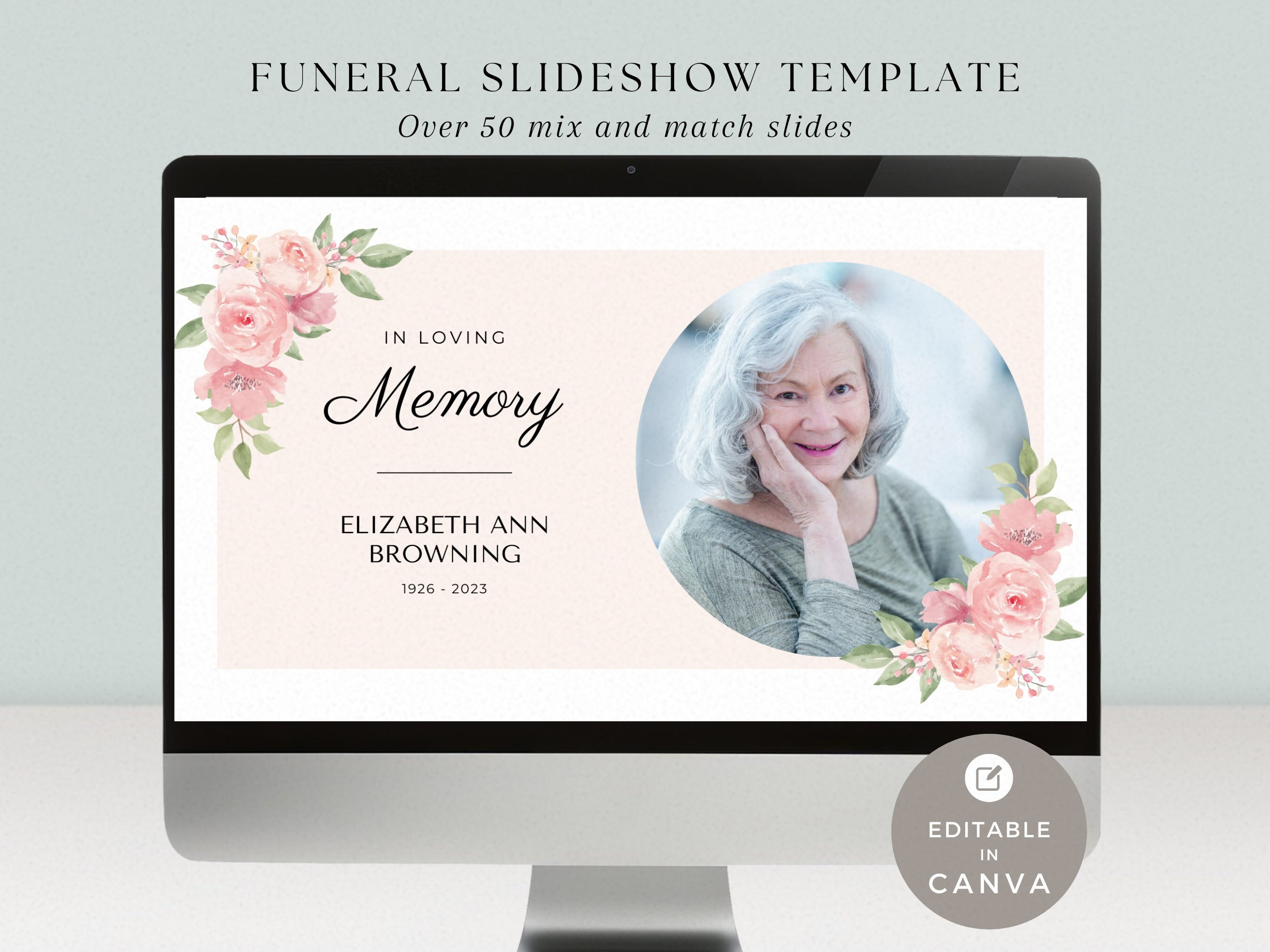 Funeral Slideshow Canva, Celebration of Life Photo Tribute, Create Your ...