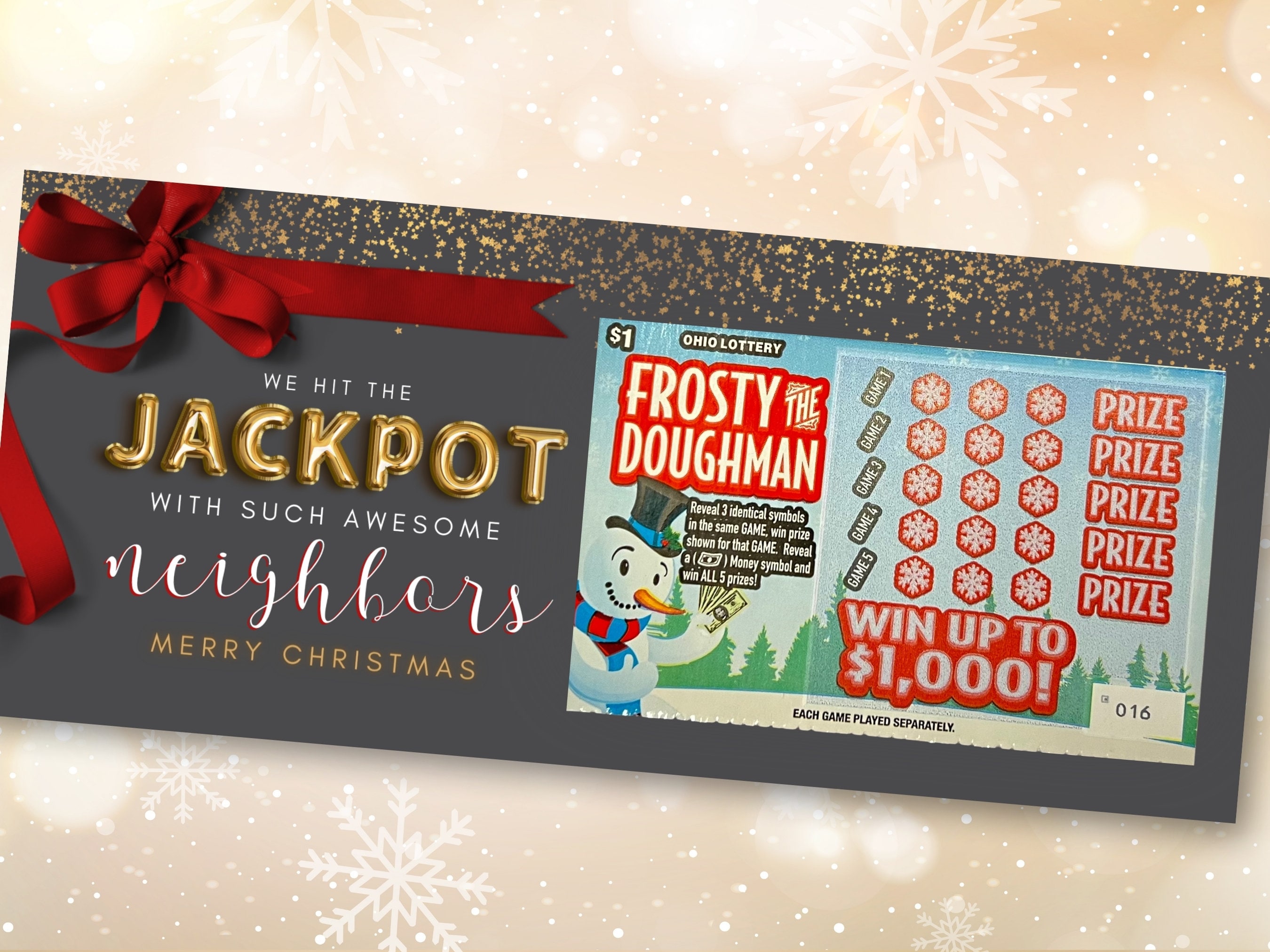 Printable Christmas Lottery Card Holder Canva Template, Editable ...