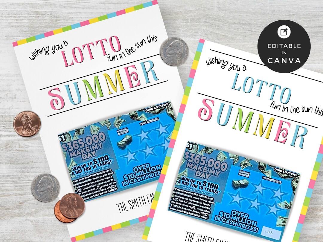 Summer Lotto Ticket Holder: Real Estate Client Gift (canva Template) - Etsy