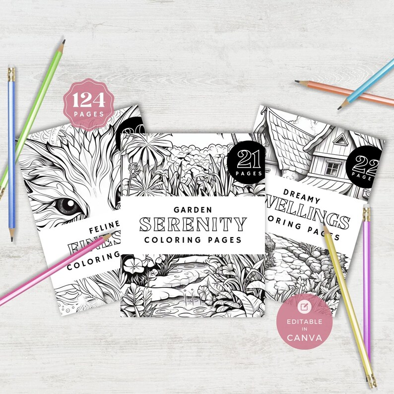 Printable Coloring Pages Bundle: Adult & Kid Coloring Book (digital ...