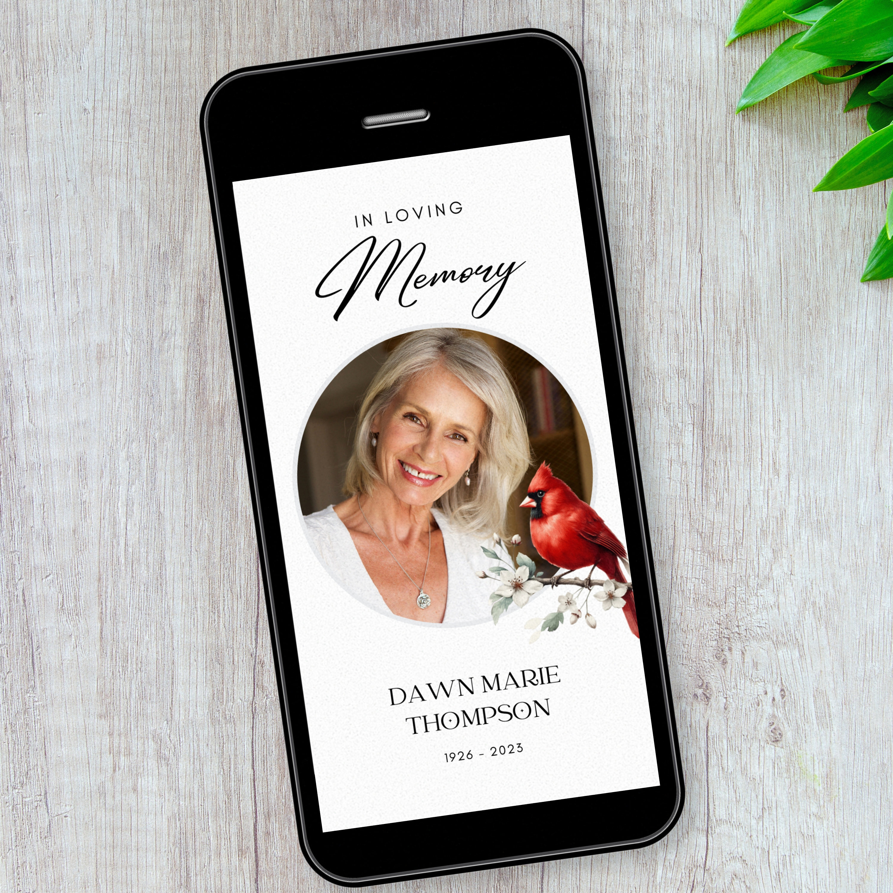 Cardinal Memorial Prayer Card: Editable Photo Keepsake (canva Template ...