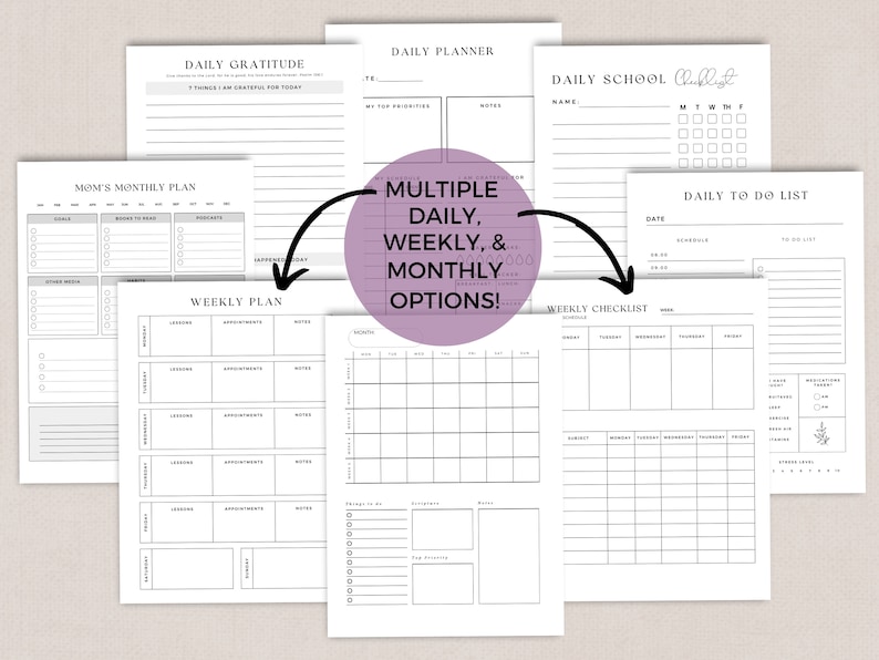 Homeschool Planner Canva, Printable Home School Mom Binder, Pdf ...