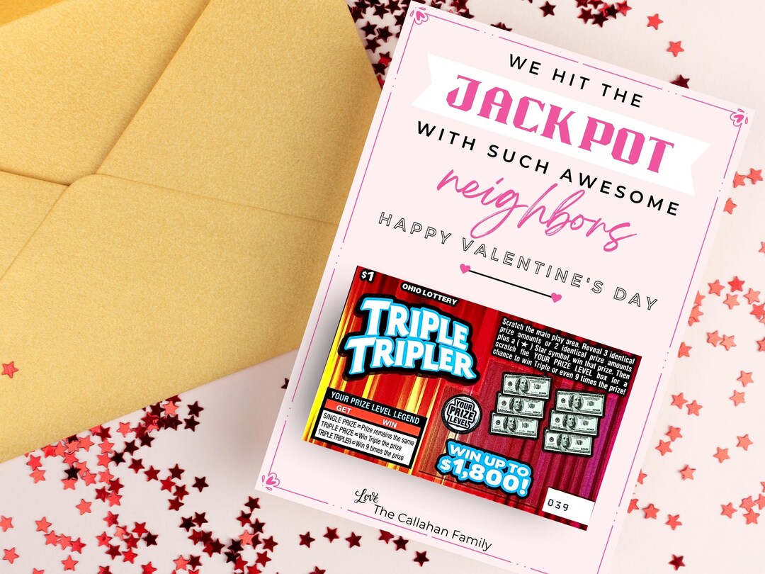 Scratch off Valentines Day Lottery Card Holder, Canva Template Lotto ...